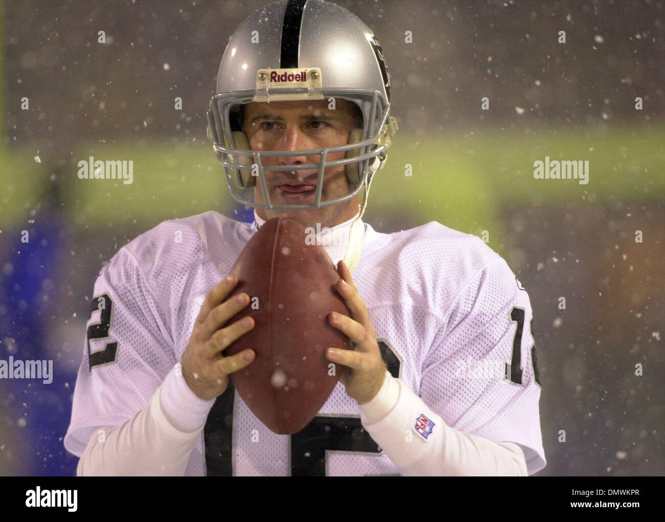 Jan 19, 2002; Foxboro, MA, USA; Oakland Raiders quarterback Rich Gannon ...