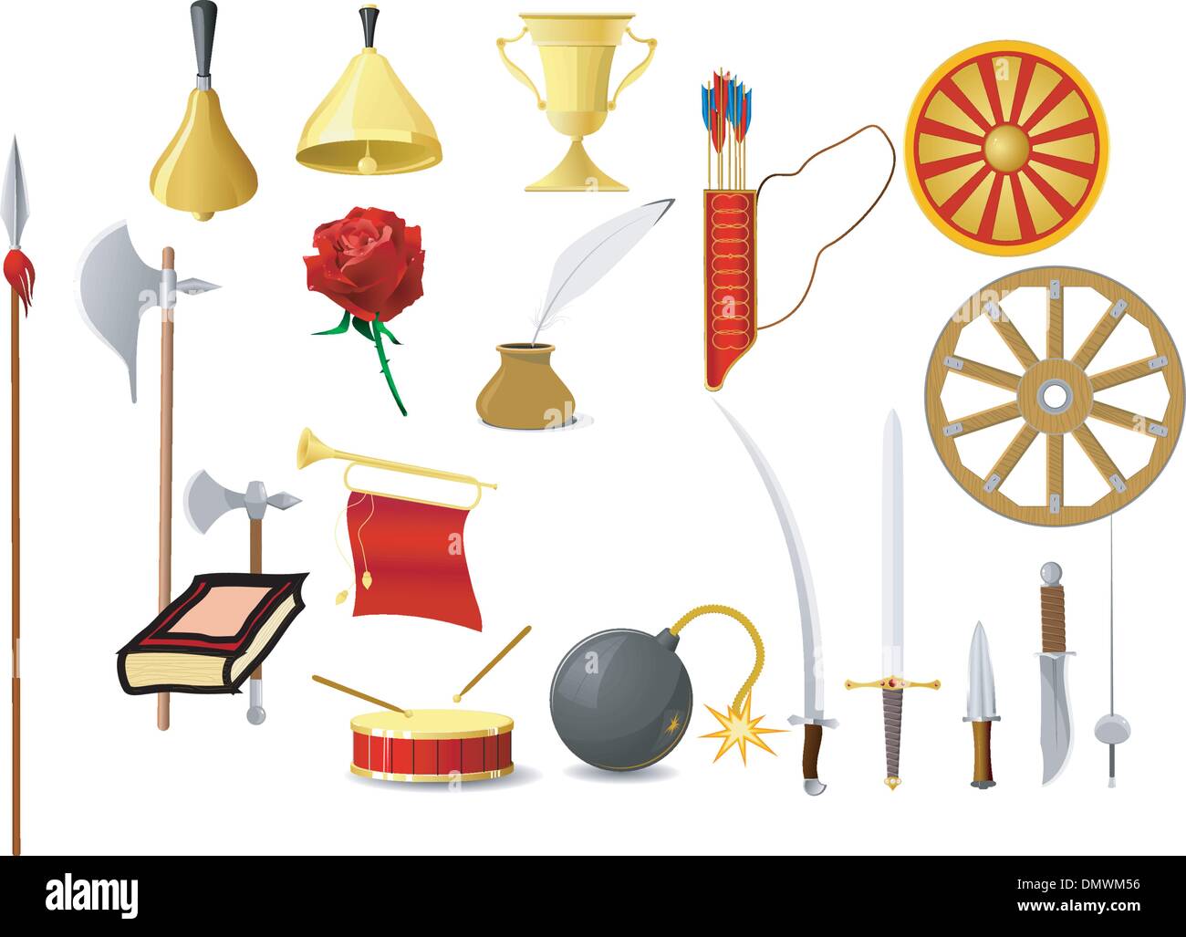 Set of vector images of old objects Stock Vector Image & Art - Alamy