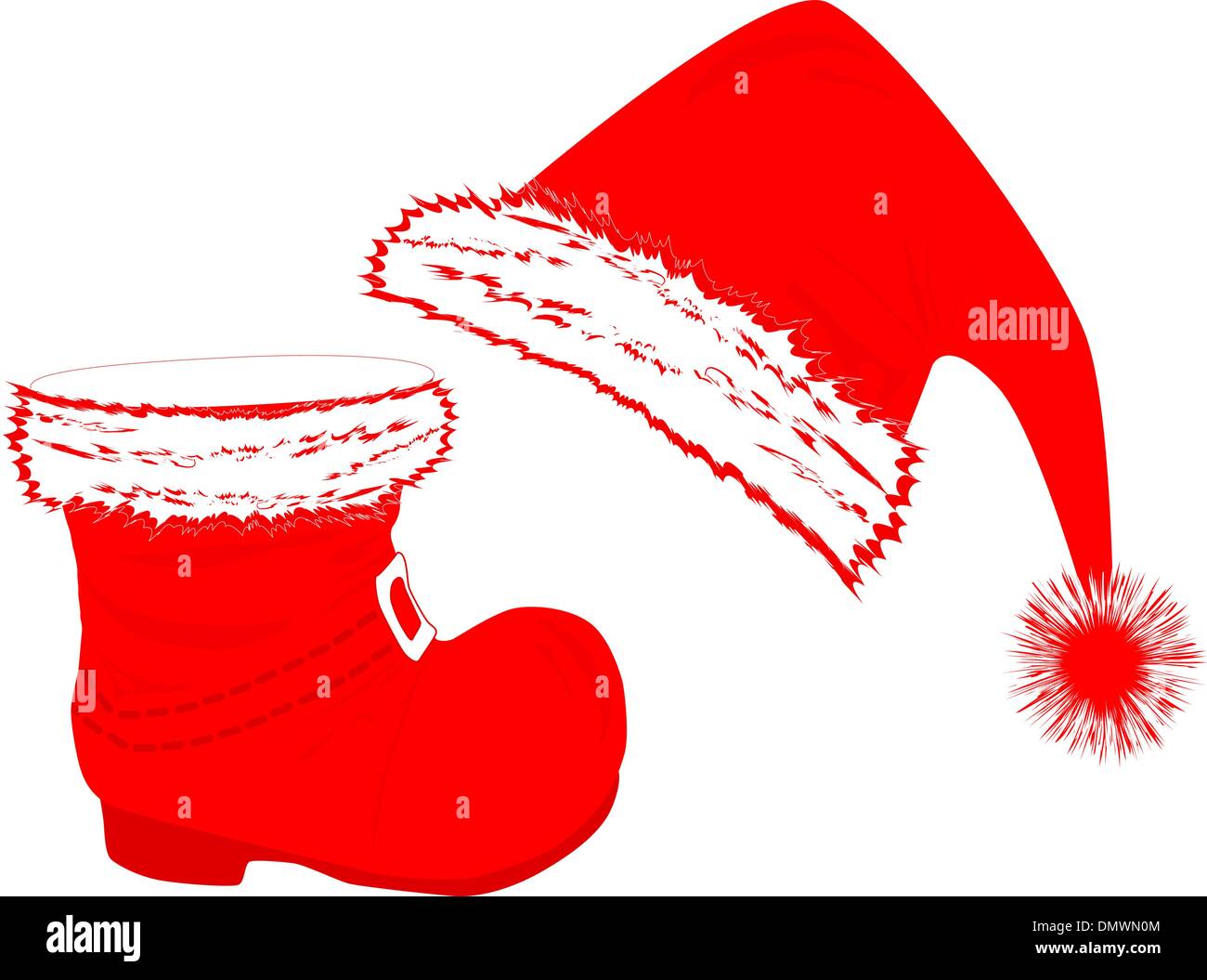 Santa`s hat and boot Stock Vector Image & Art - Alamy