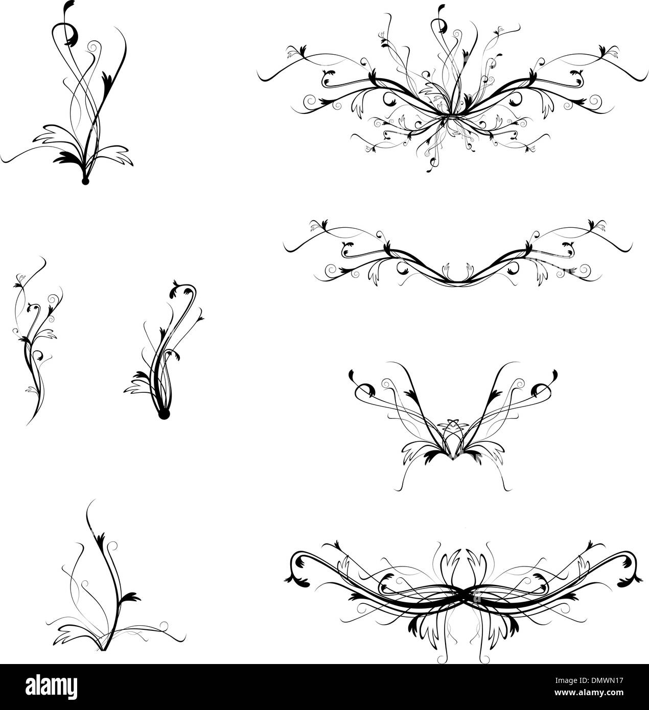 floral element set Stock Vector Image & Art - Alamy