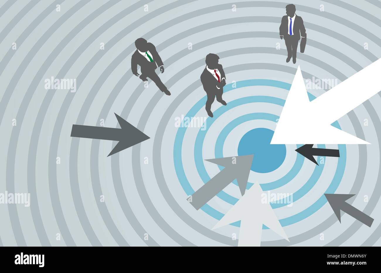 Business people arrows target marketing center Stock Vector Image & Art ...
