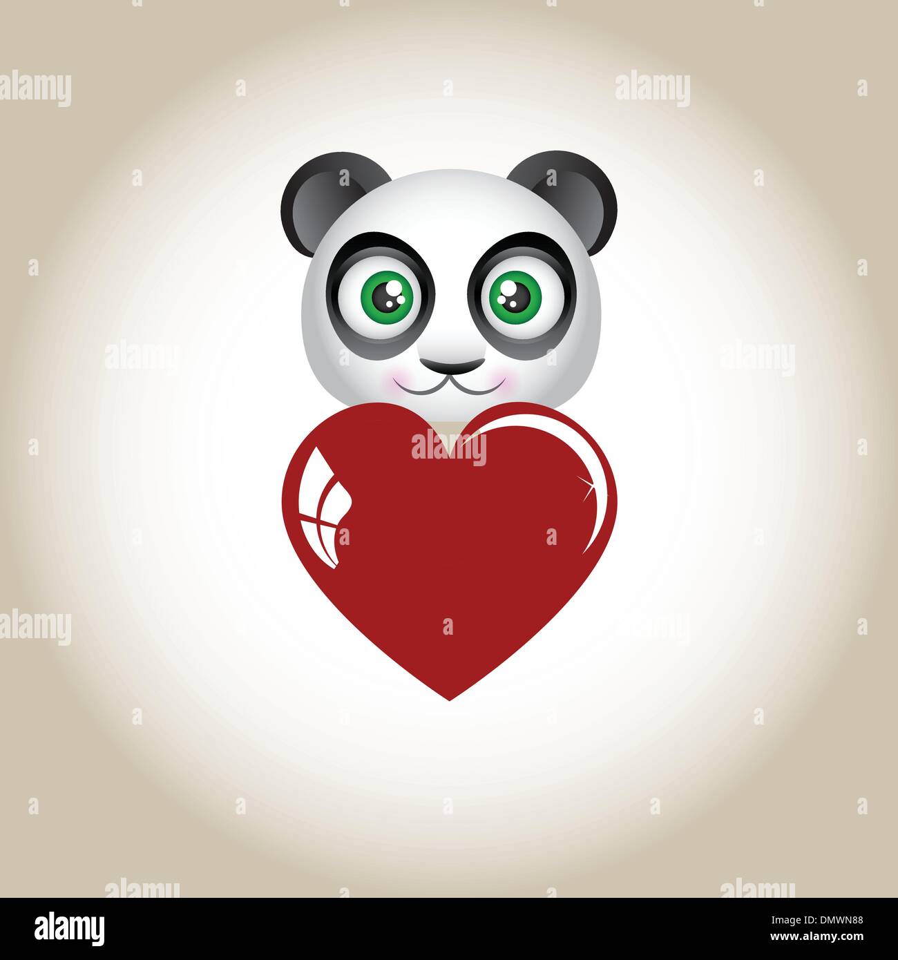 Toy Panda with heart in paws Stock Vector Image & Art - Alamy