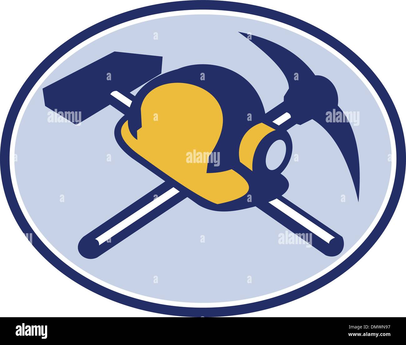 Coal Miner Hardhat Crossed Pick Axe And Hammer Stock Vector Image & Art ...