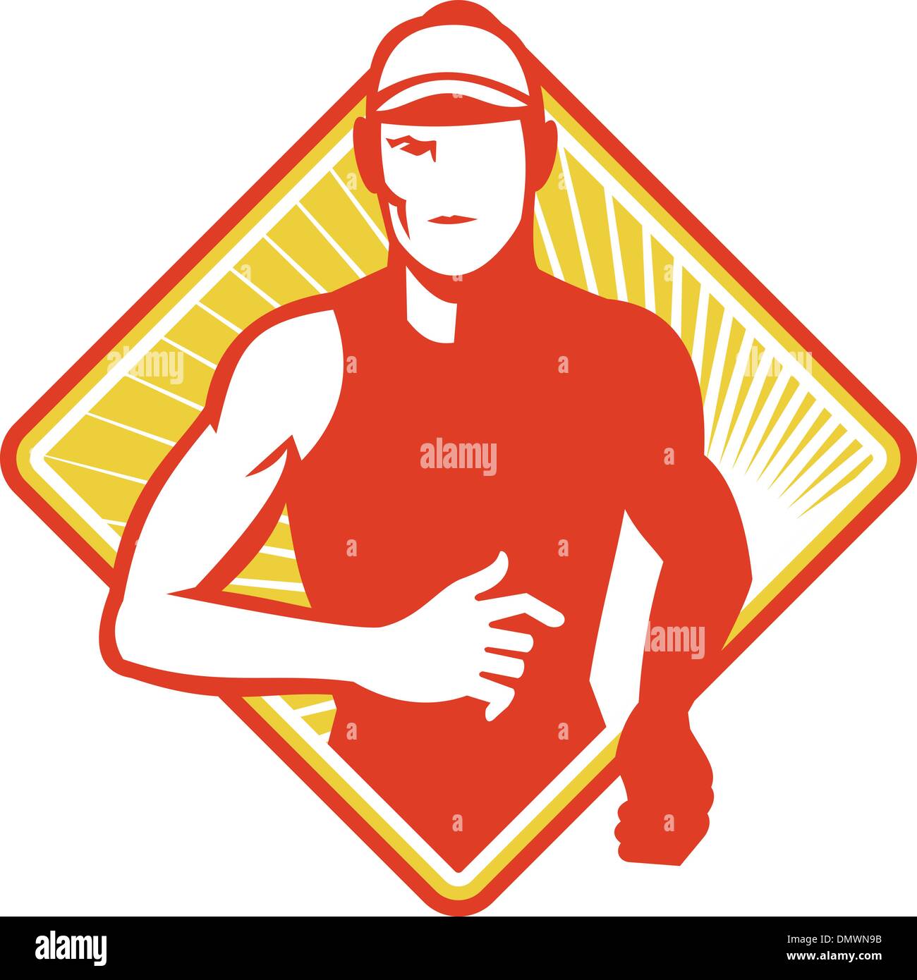 Male Marathon Runner Running Retro Woodcut Stock Vector Image & Art - Alamy