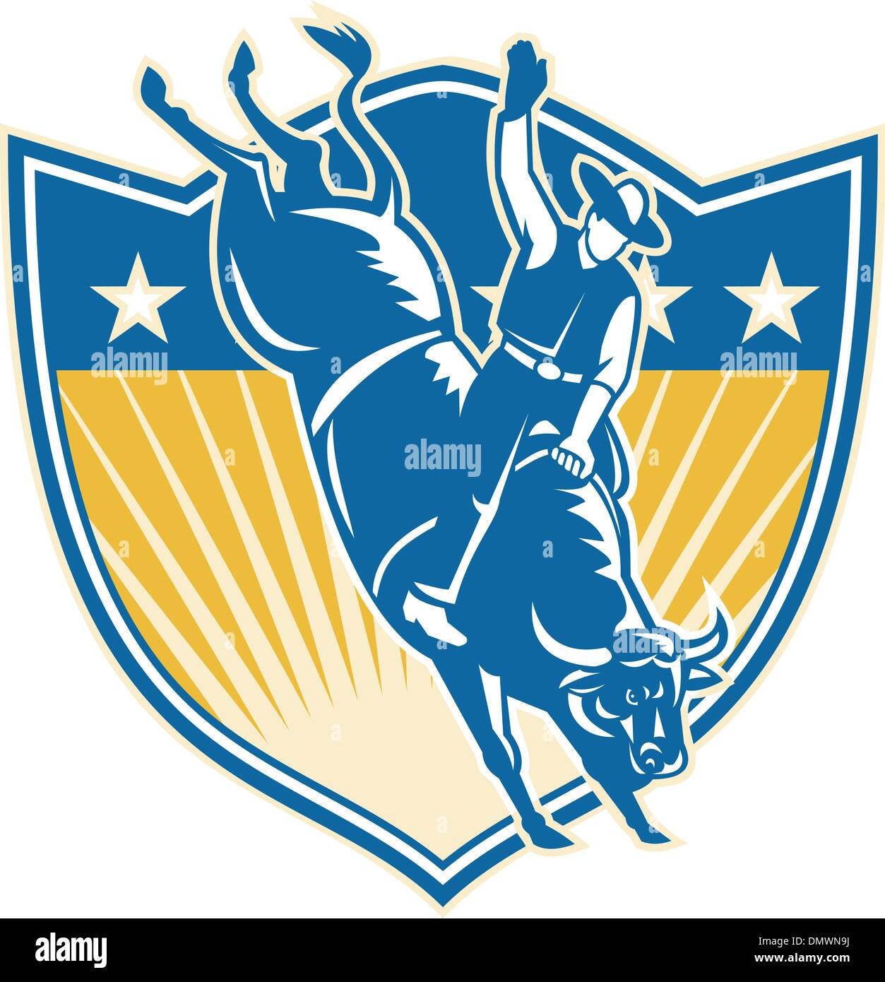 Bull riding vector hi-res stock photography and images - Alamy