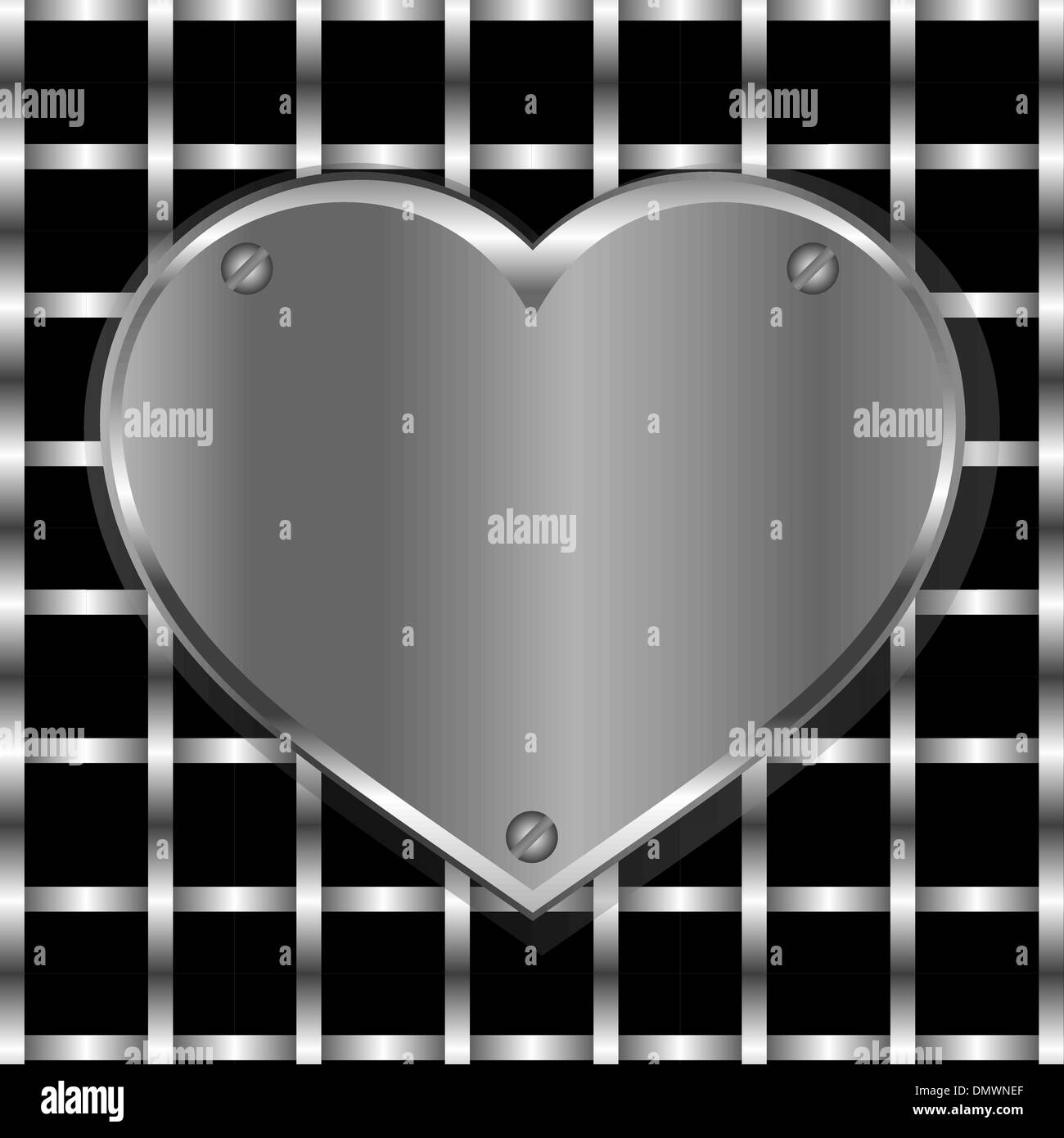 Brushed metal heart on a perforated metal background Stock Vector Image ...