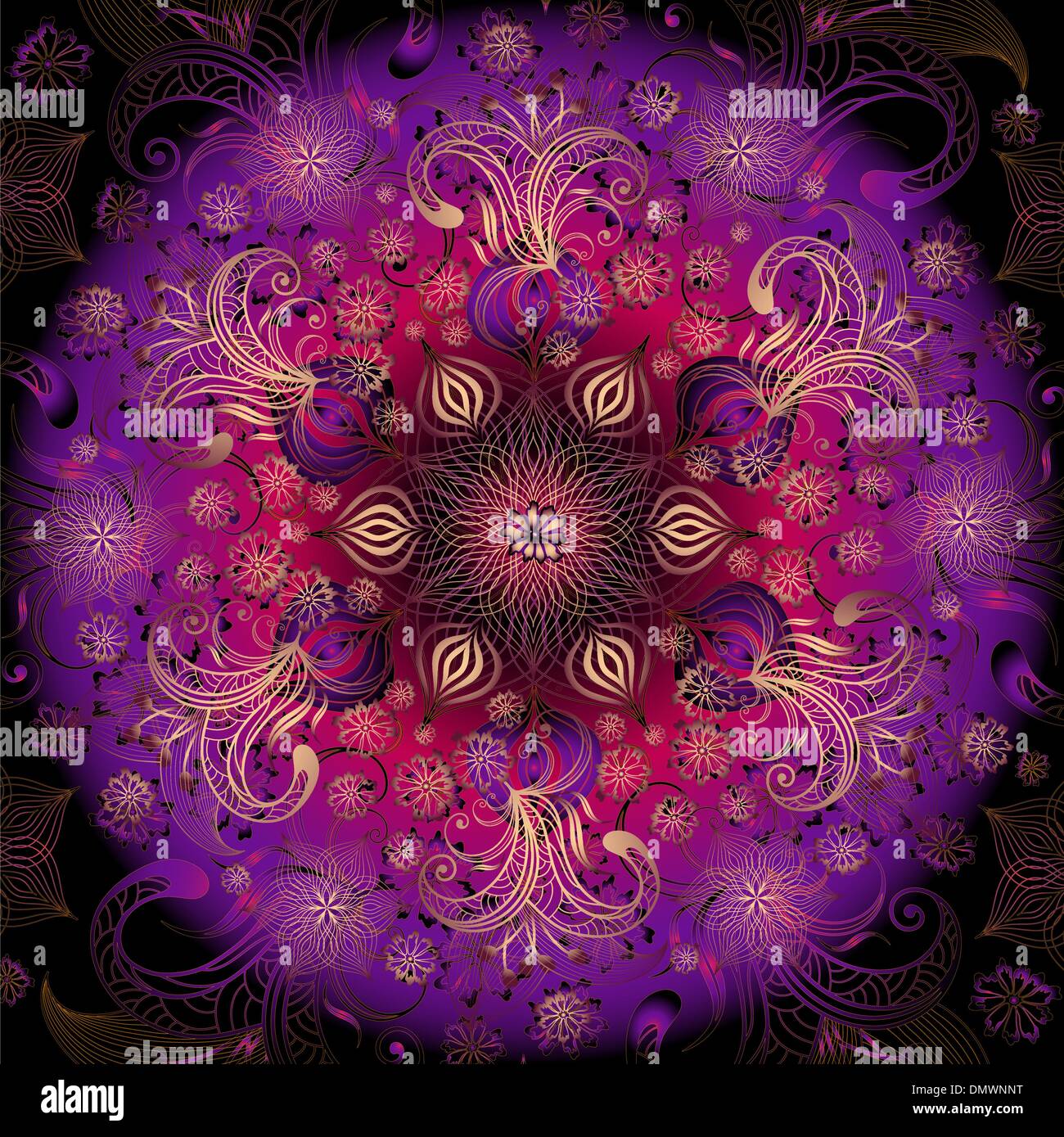 Floral round frame design Stock Vector Images - Alamy