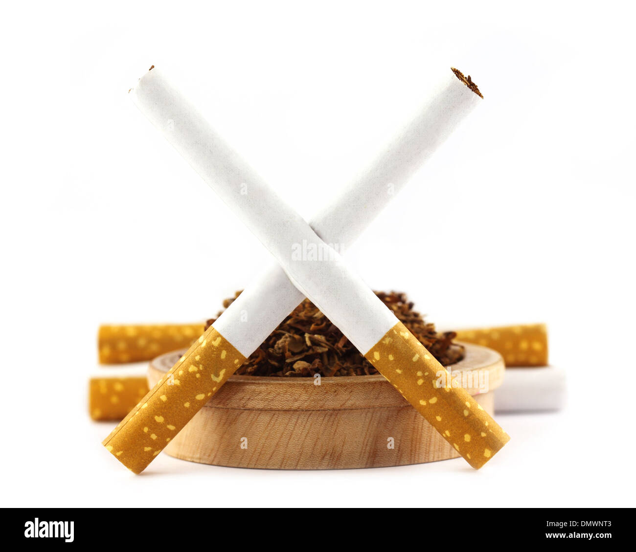 No smoking theme with cigarette and tobacco Stock Photo - Alamy