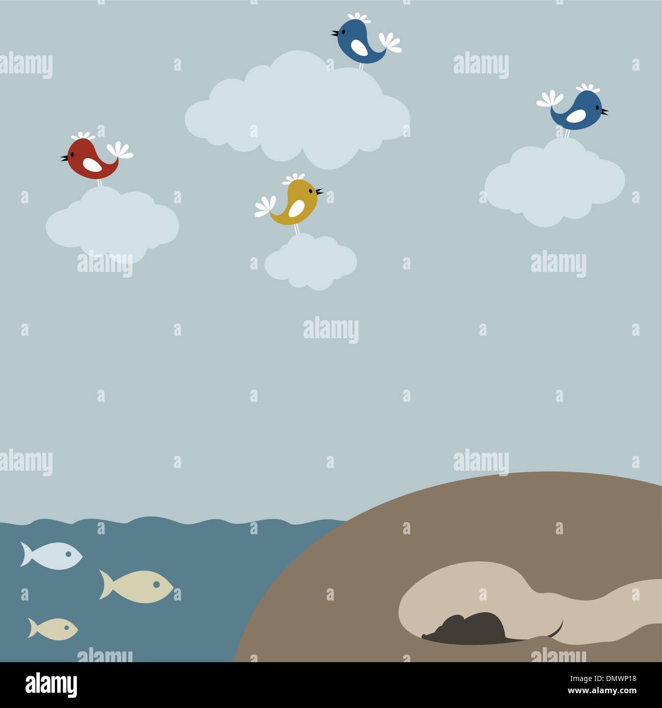 Cat on the nature Stock Vector Image & Art - Alamy