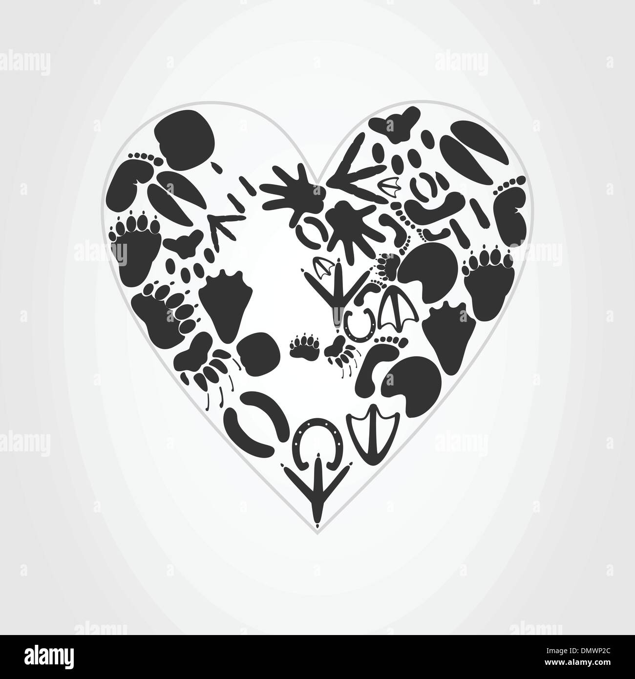 Animal heart valentine Stock Vector Images - Alamy