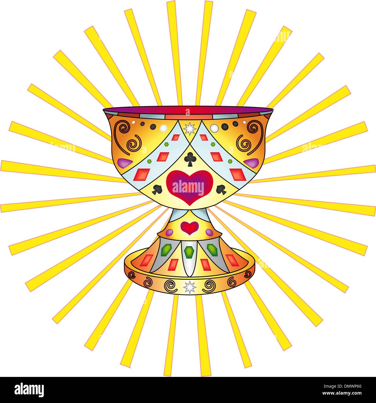 Bowl Holy Grail and the sun Stock Vector Image & Art - Alamy