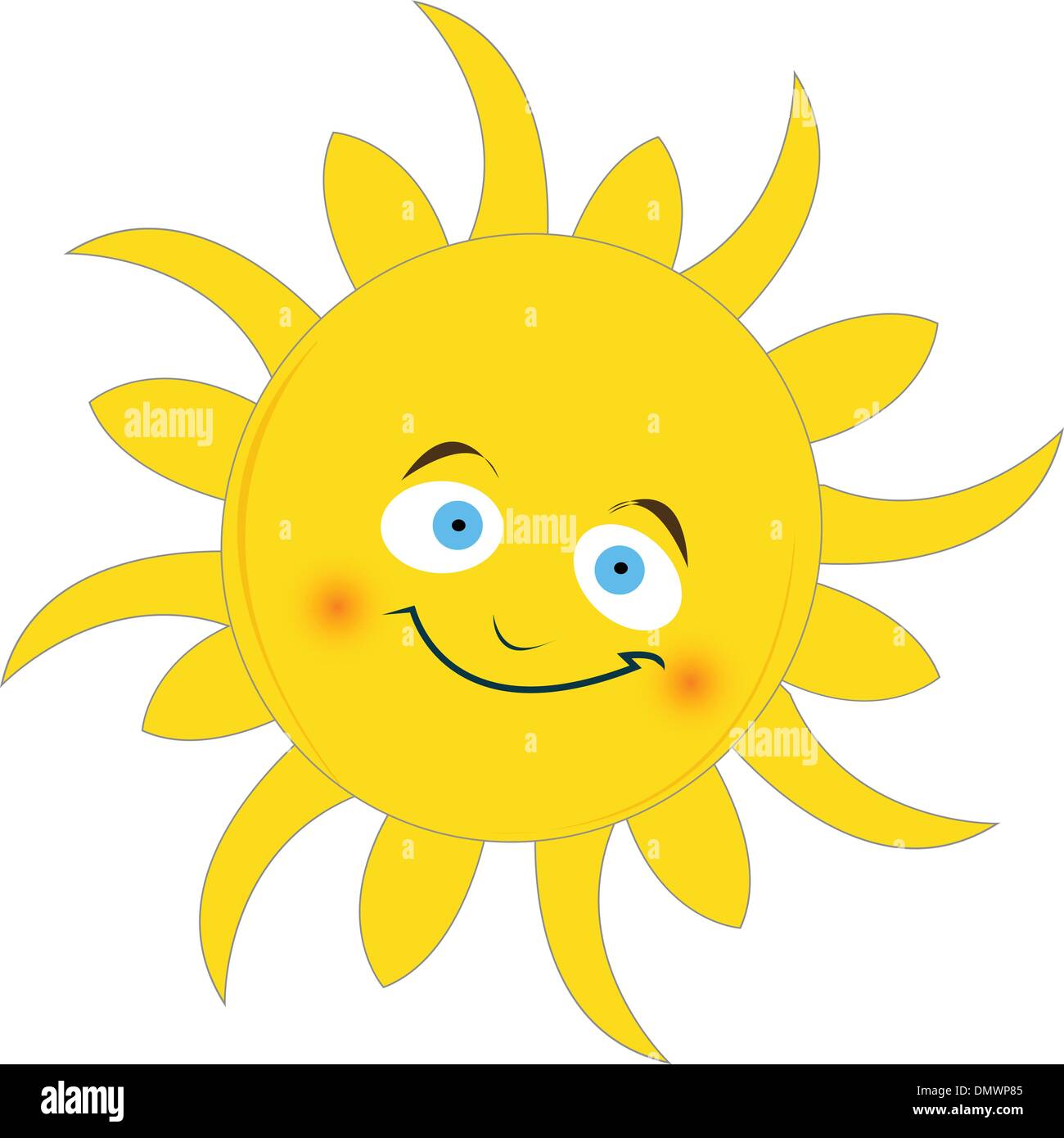 Smiling sun vector vectors Cut Out Stock Images & Pictures - Alamy