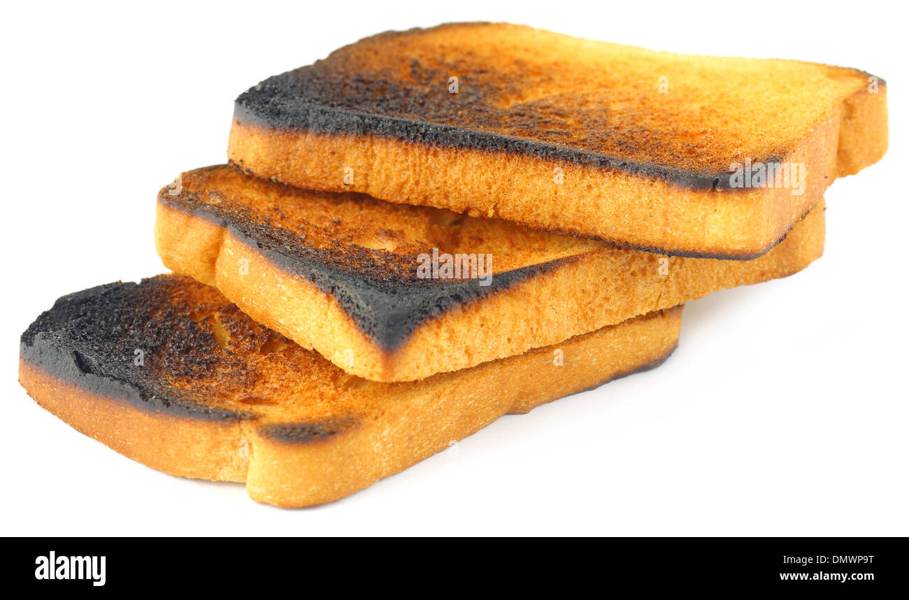 Toasted bread over white background Stock Photo - Alamy