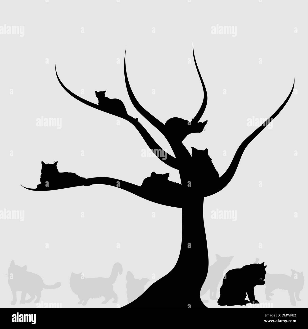 Tree of cats Stock Vector Image & Art - Alamy