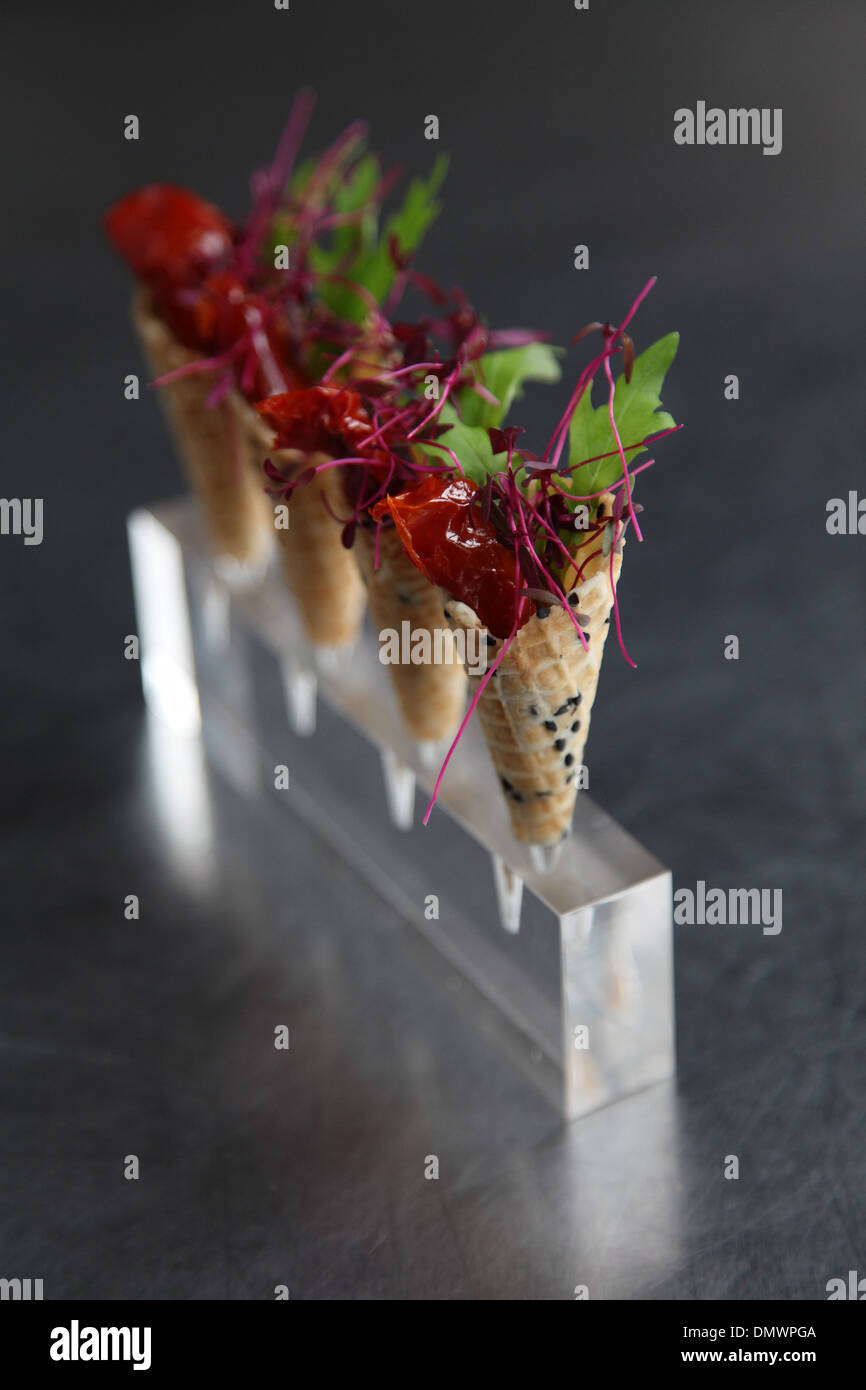 Selection of elegant canape's Stock Photo - Alamy