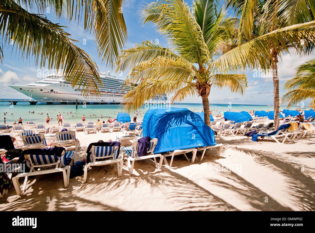Cruise ship and the beach Stock Photo - Alamy