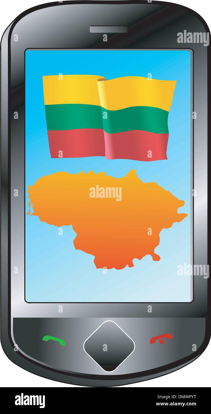 Lithuania map national flag Stock Vector Images - Alamy