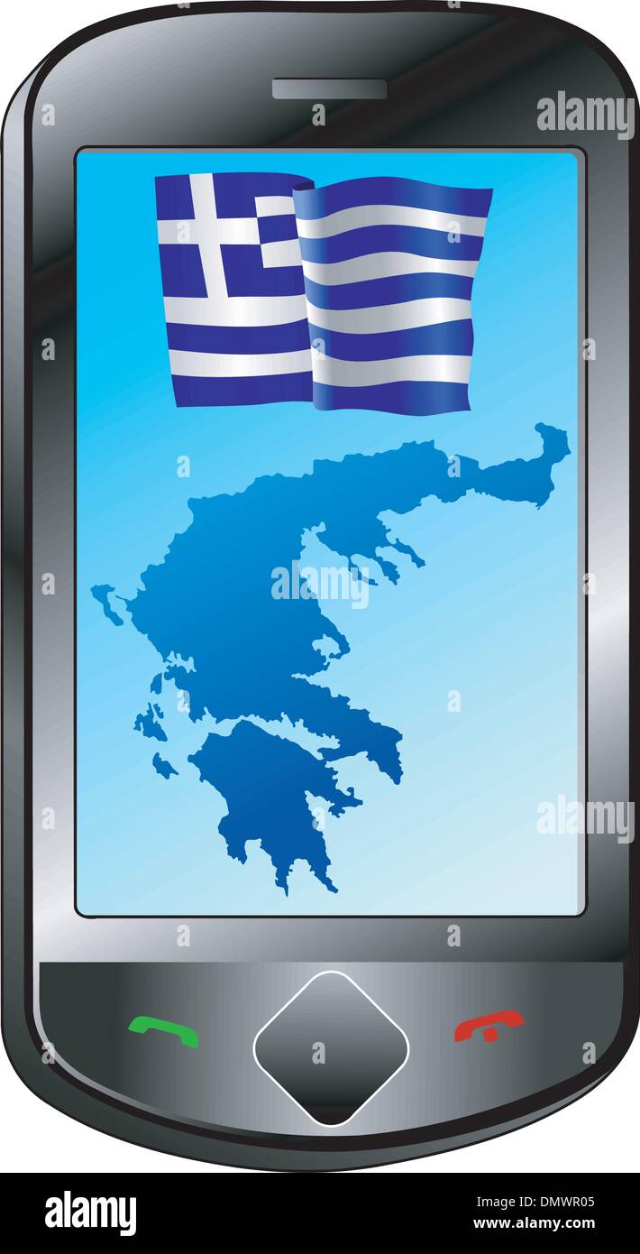 Greece mobile phone Stock Vector Images - Alamy