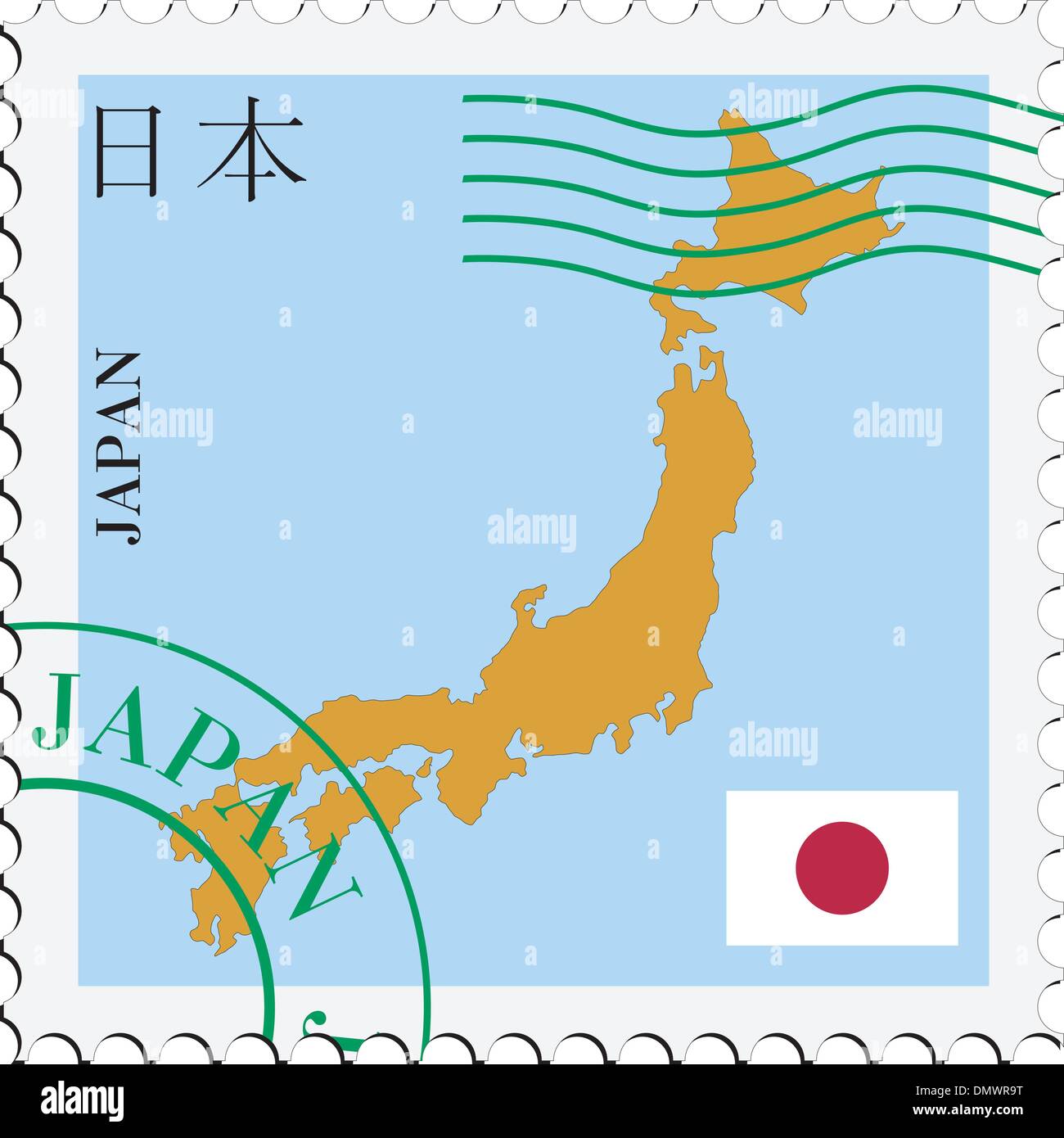 Stamp from japan Stock Vector Images - Alamy