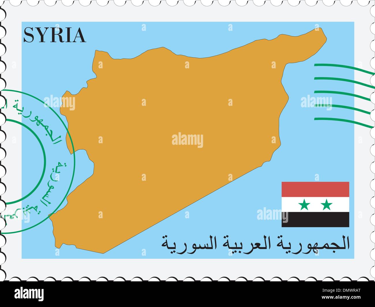 Map of syria and flag Stock Vector Images - Alamy