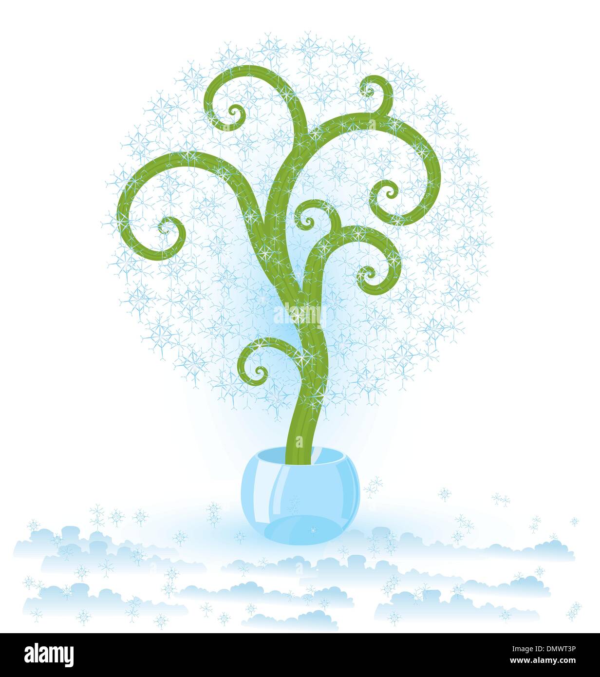 Blue abstract falling snowflakes isolated Stock Vector Images - Alamy