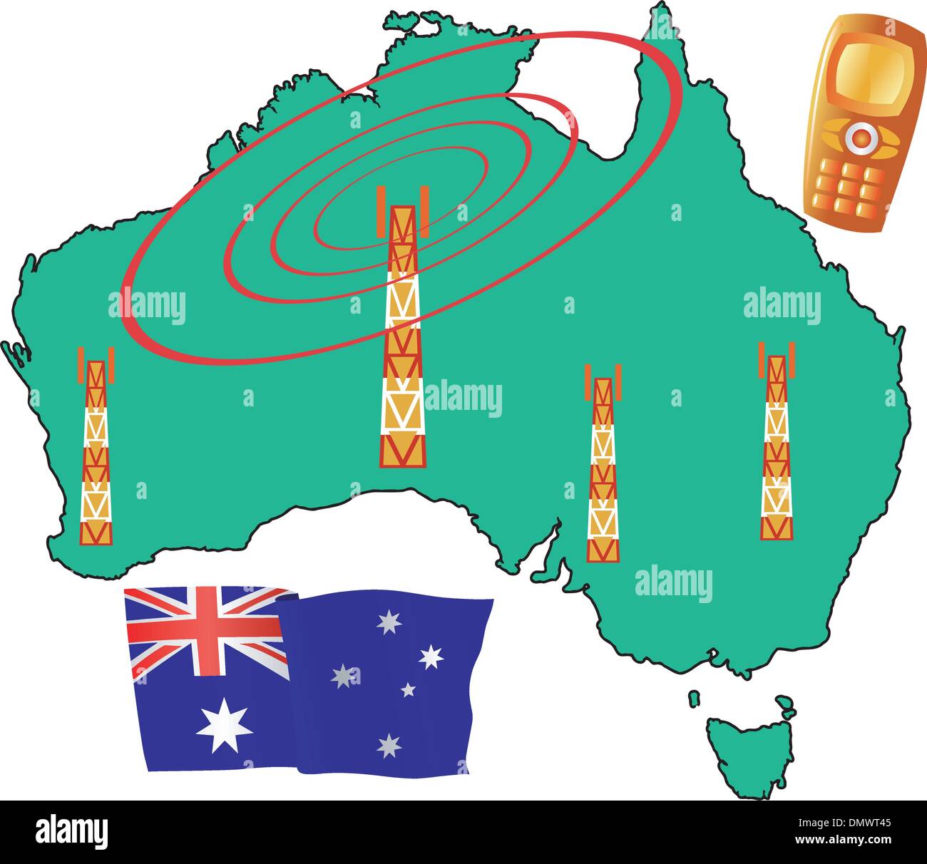 mobile connection of Australia Stock Vector Image & Art - Alamy