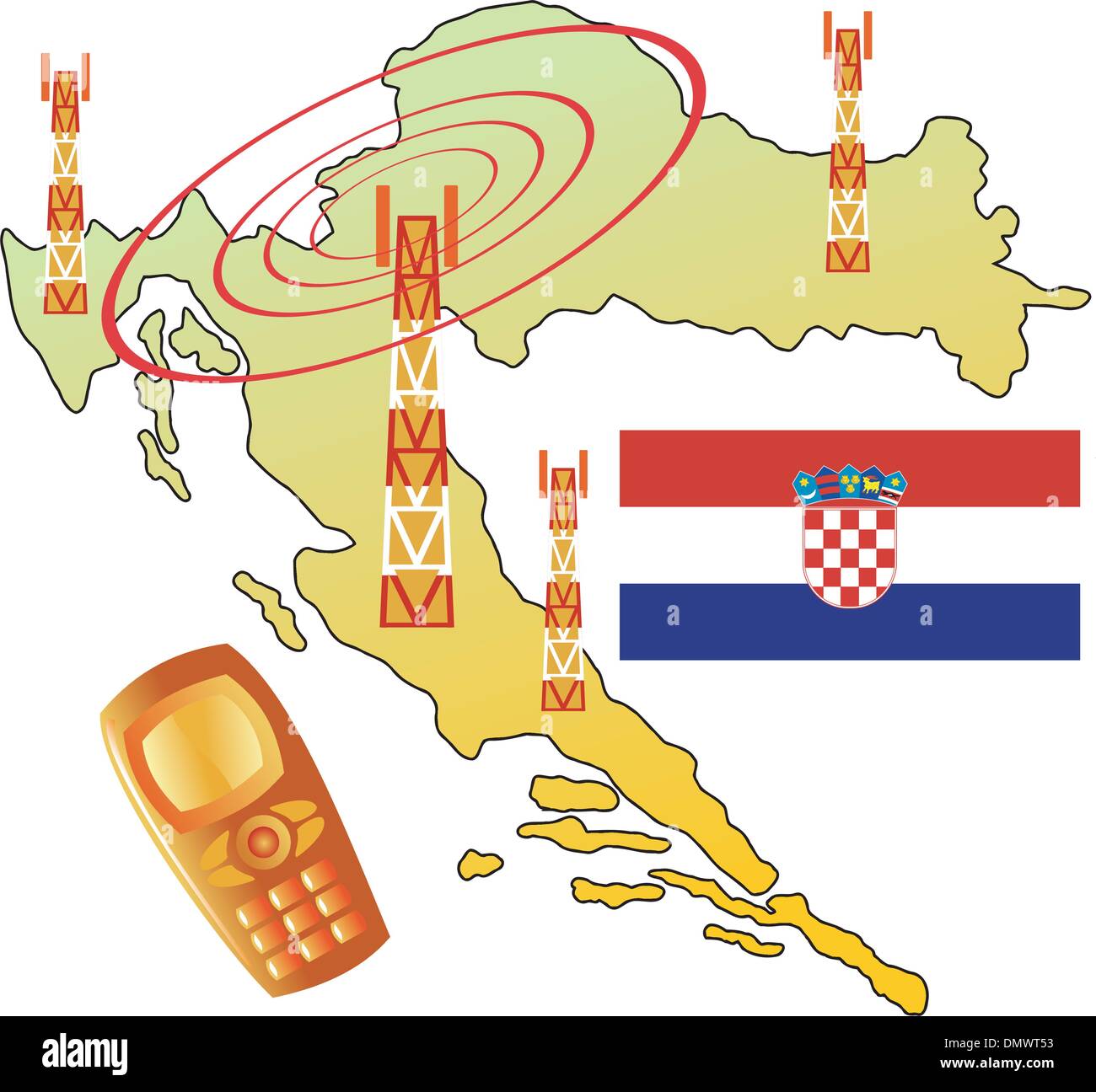 mobile connection of Croatia Stock Vector Image & Art - Alamy