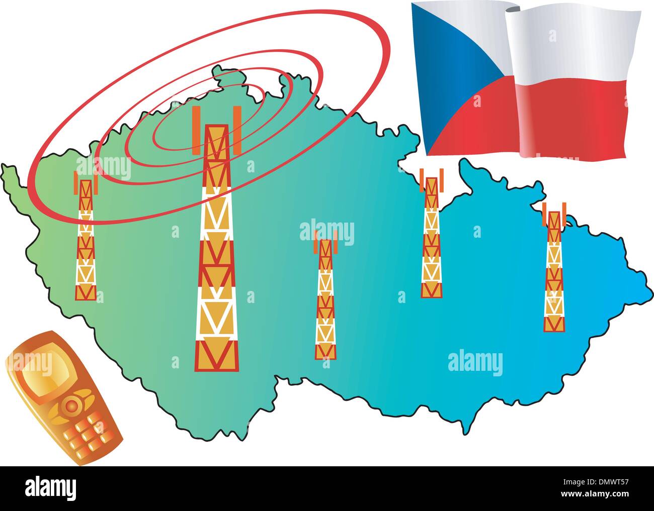 mobile connection of Czech Republic Stock Vector Image & Art - Alamy