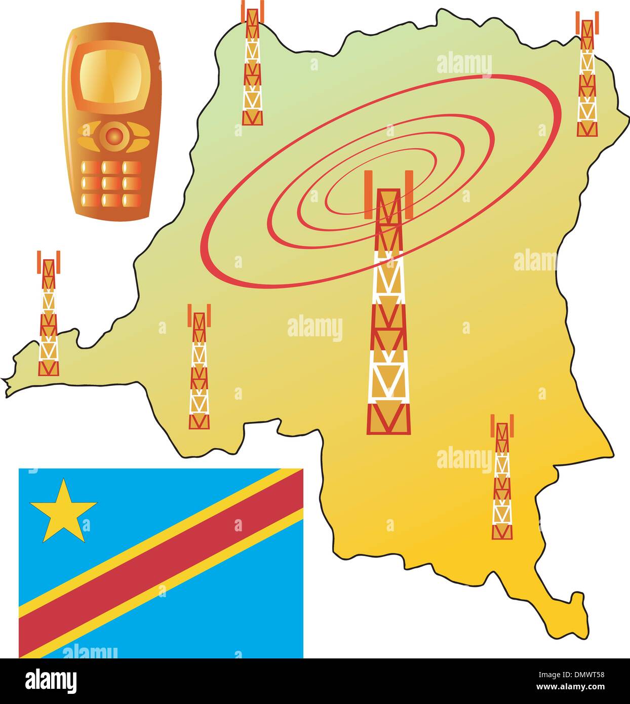 mobile connection of Congo Stock Vector Image & Art - Alamy