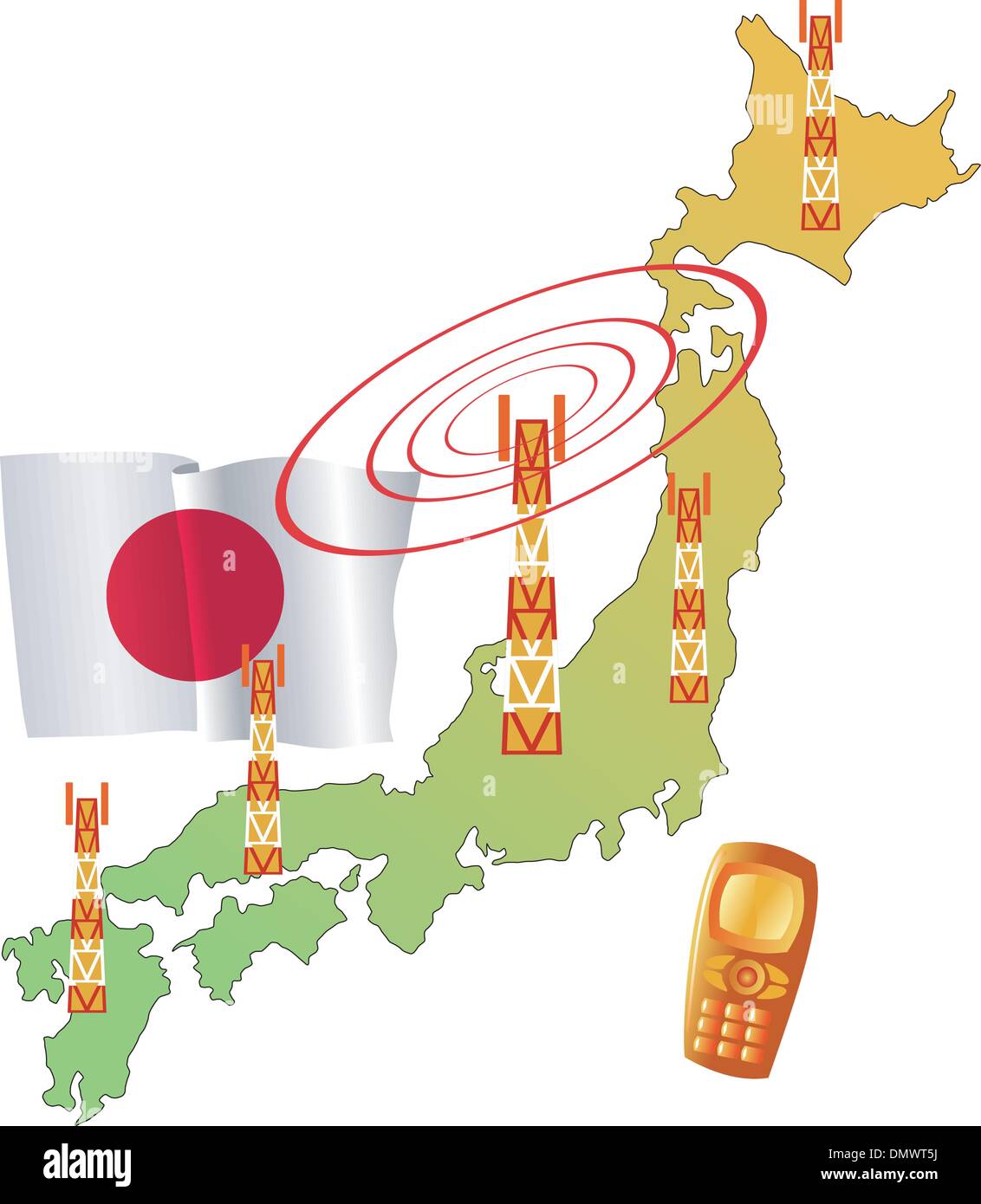 mobile connection of Japan Stock Vector Image & Art - Alamy