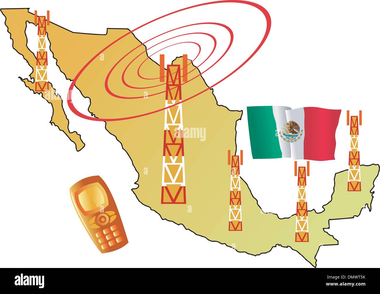 mobile connection of Mexico Stock Vector Image & Art - Alamy