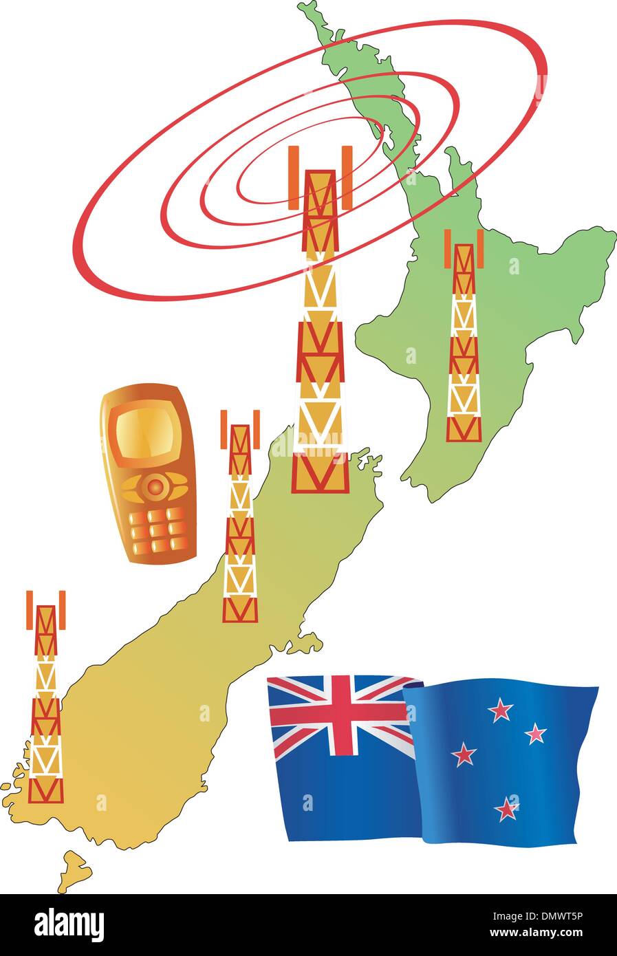 mobile connection of New Zealand Stock Vector Image & Art - Alamy