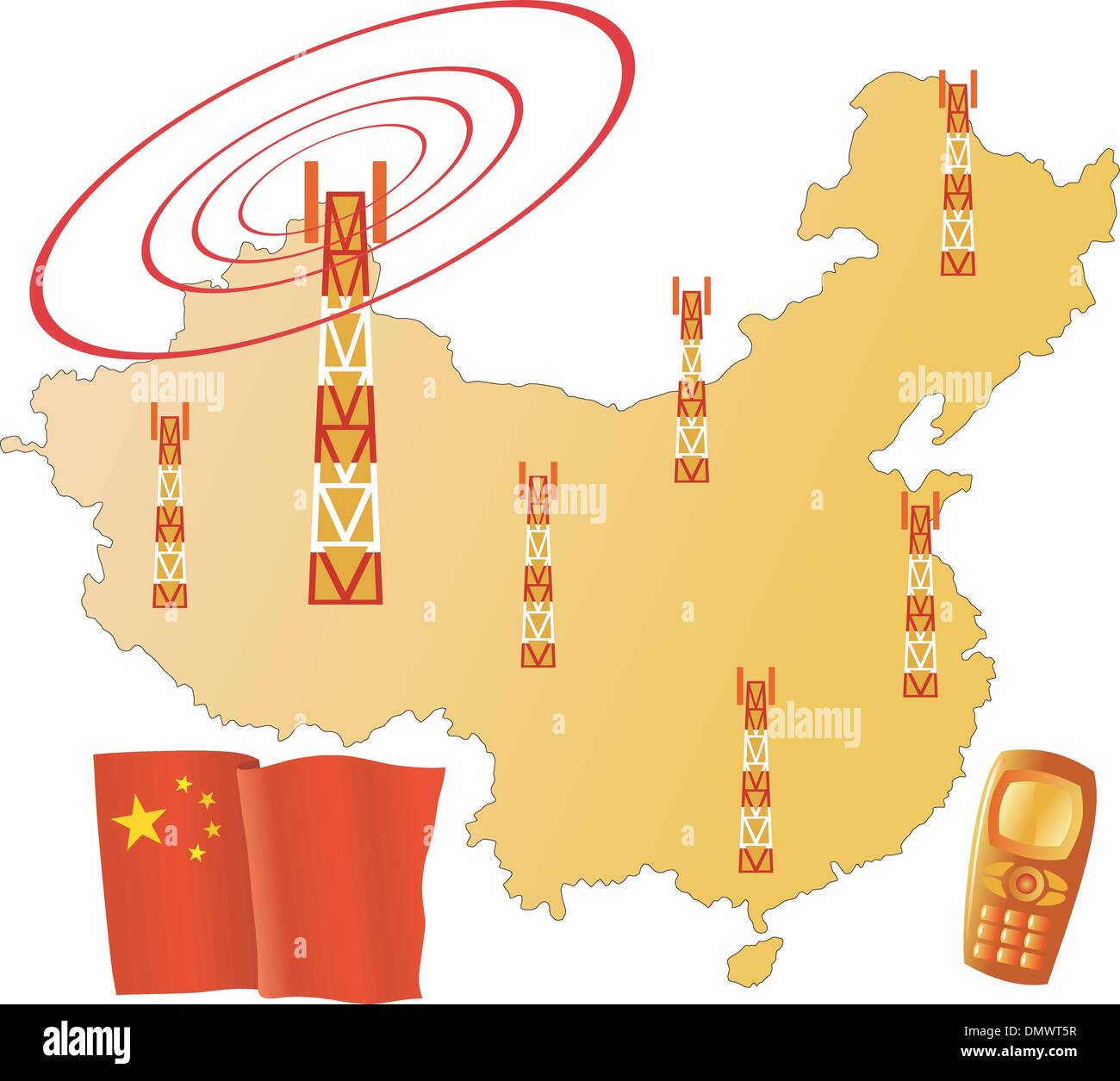 mobile connection of China Stock Vector Image & Art - Alamy