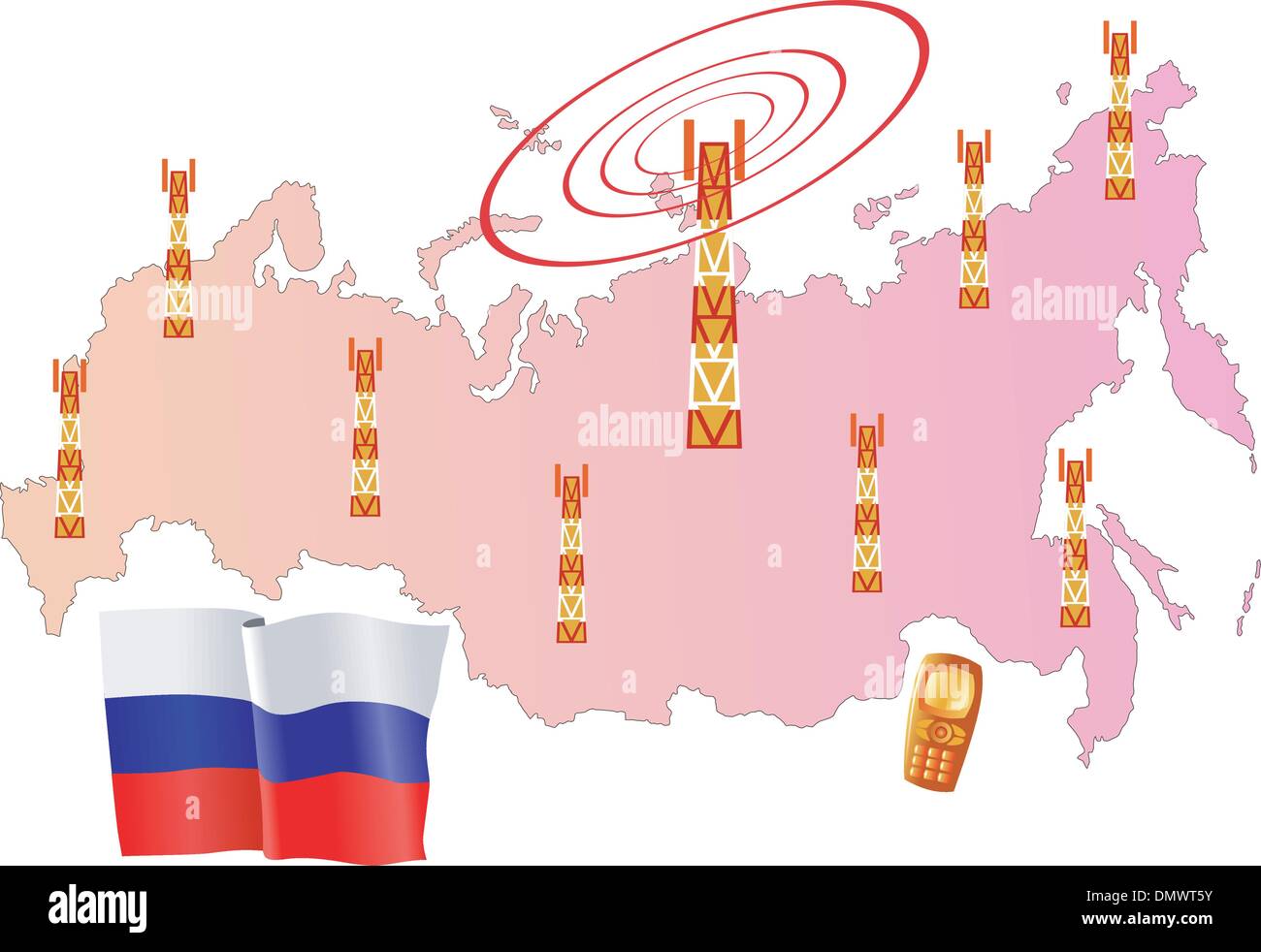 Digital map russia Stock Vector Images - Alamy