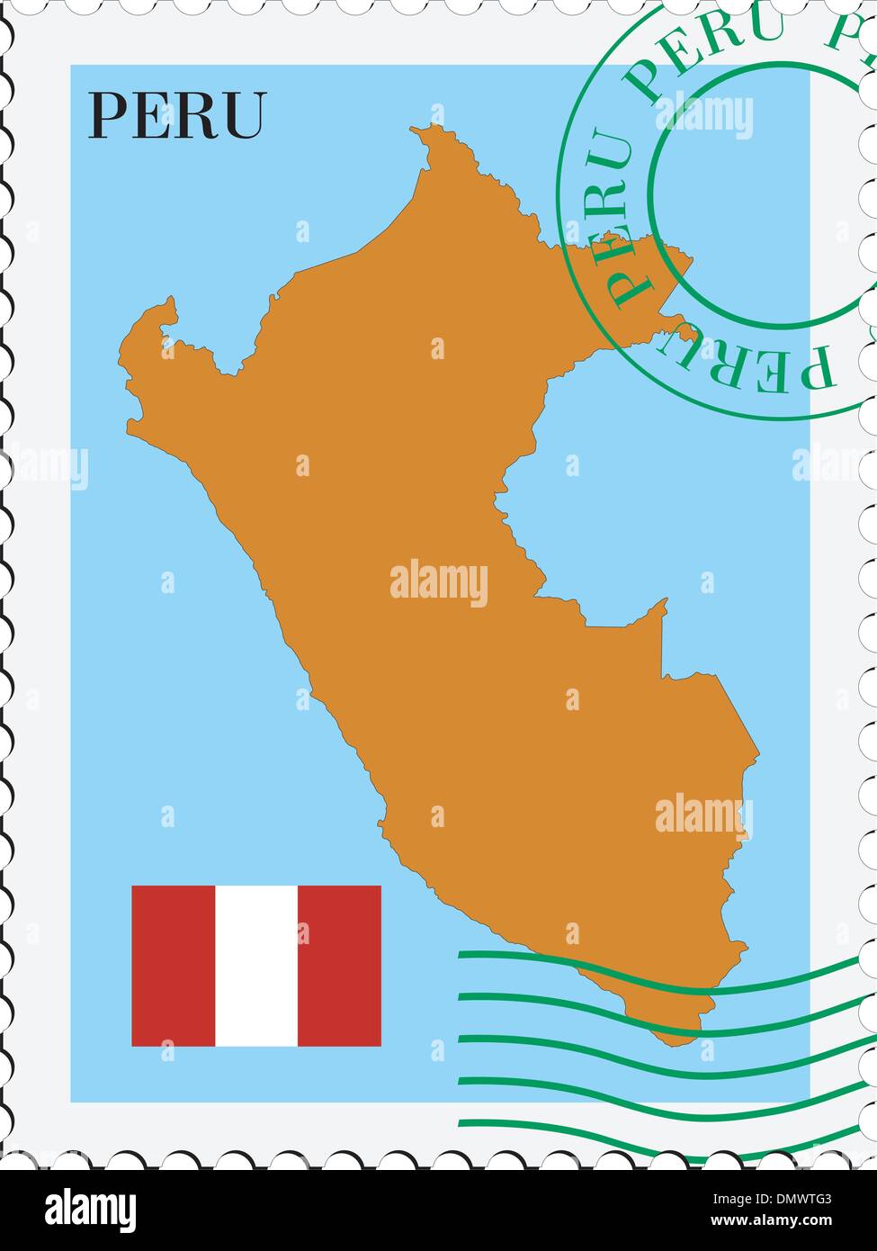 Peru stamp Stock Vector Images - Alamy