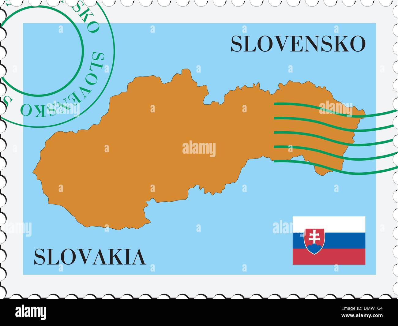 Stamp slovakia Stock Vector Images - Alamy
