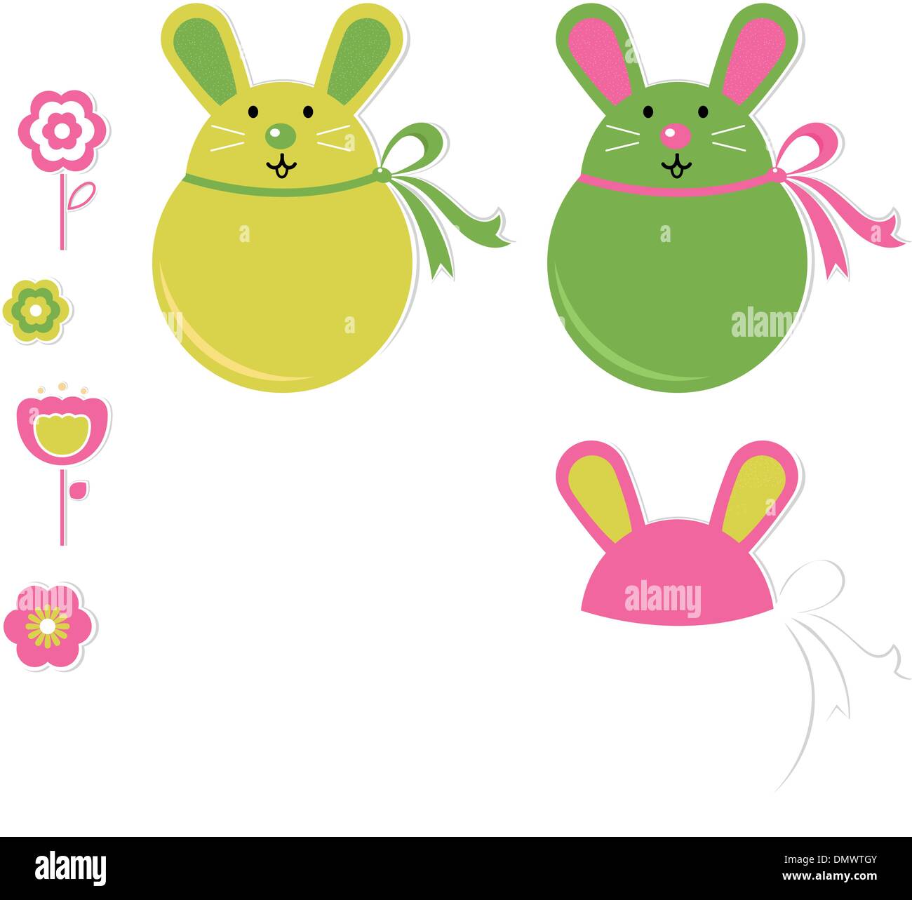 Colorful easter bunny stickers set Stock Vector Image & Art - Alamy