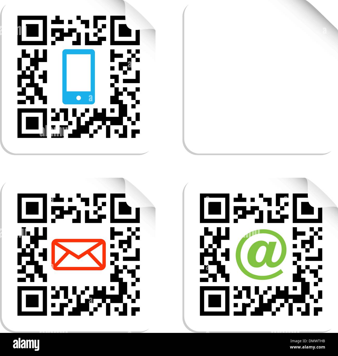 Social media icons set with QR code sign label Stock Vector Image & Art ...