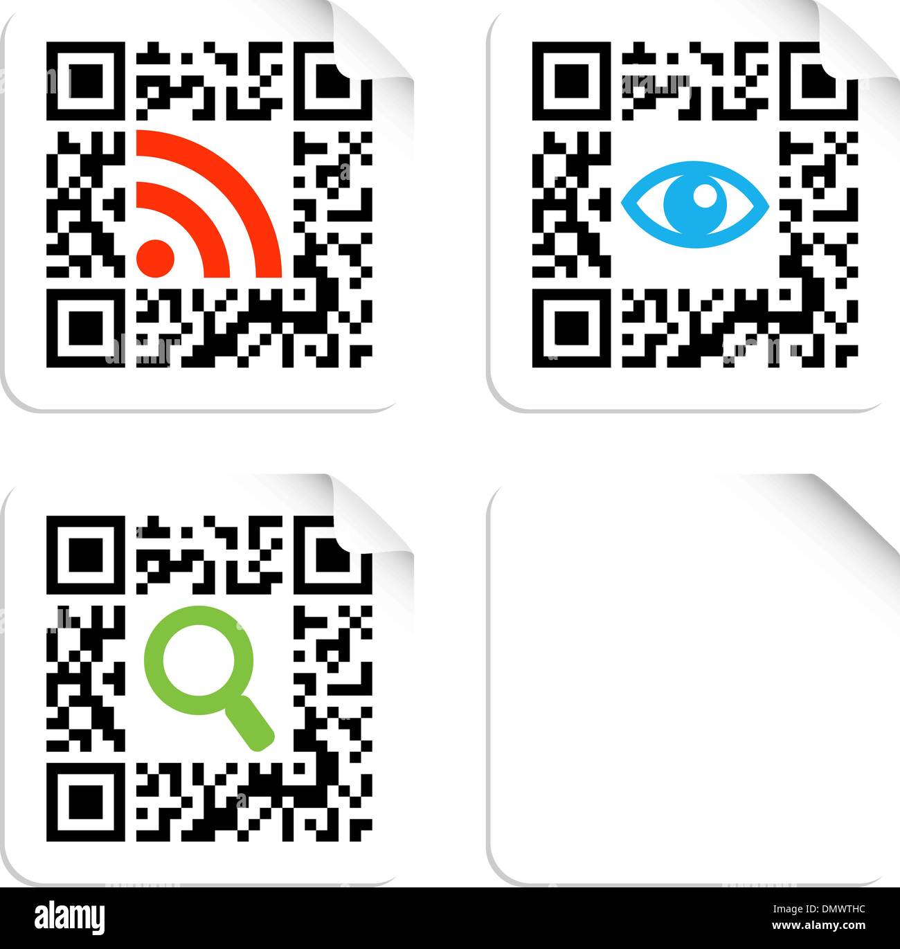Social icons set with QR code sign label Stock Vector Image & Art - Alamy