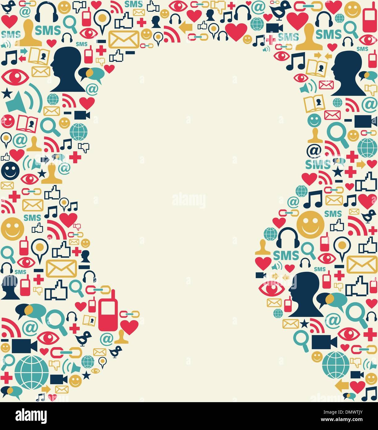 Social media man head icon texture Stock Vector Image & Art - Alamy