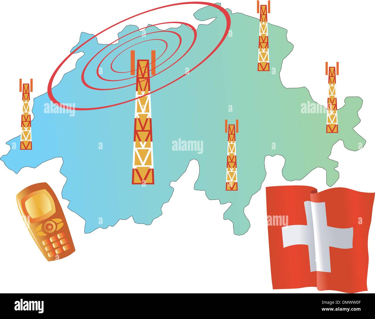 Switzerland digital map hi-res stock photography and images - Alamy