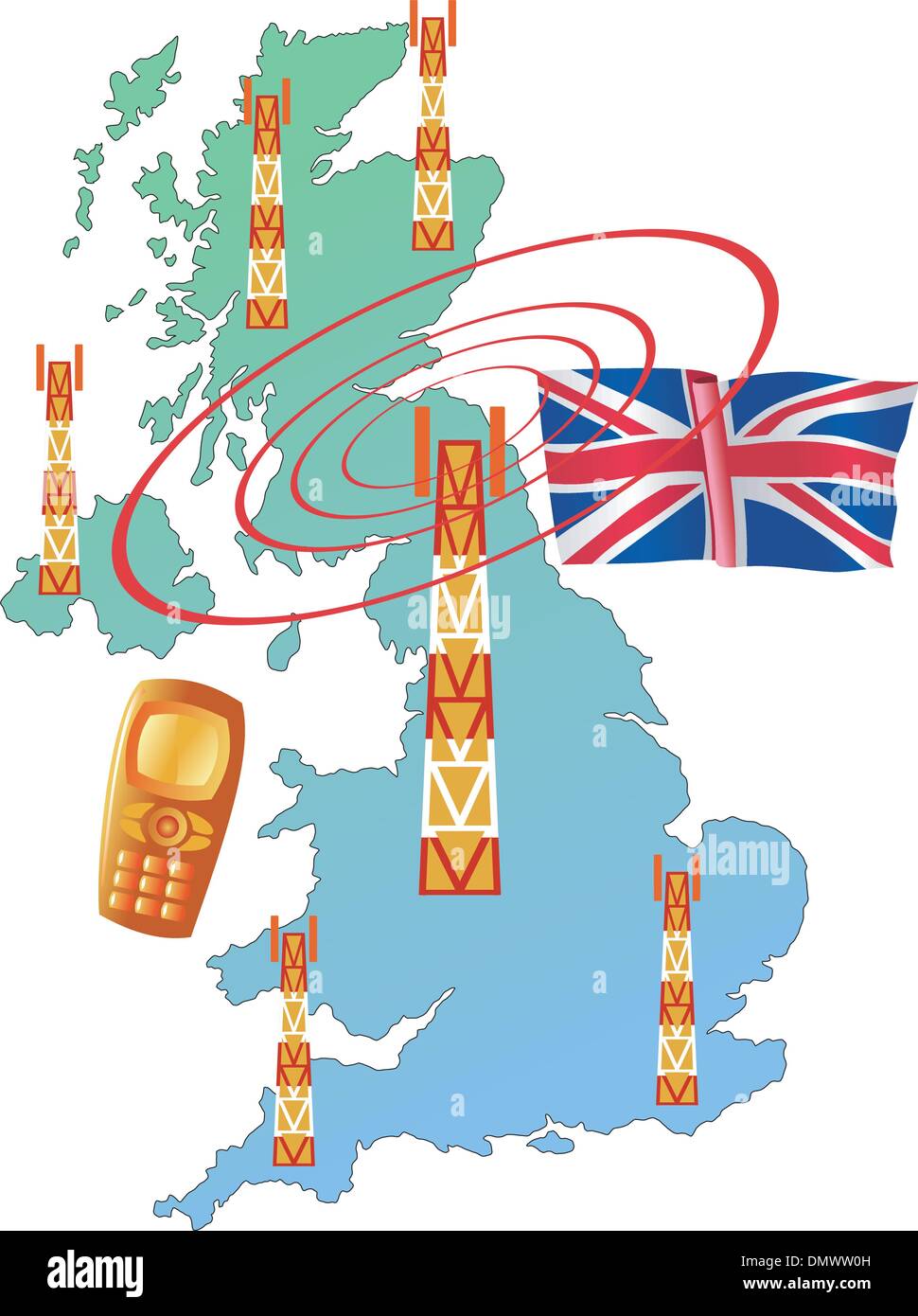 mobile connection of UK Stock Vector Image & Art - Alamy