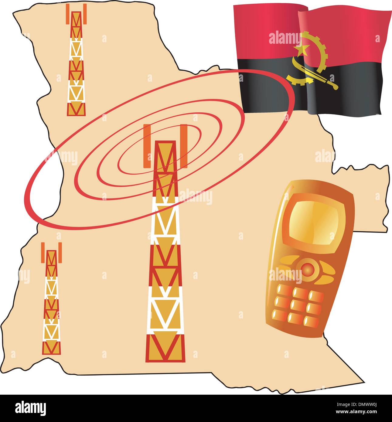 mobile connection of Angola Stock Vector Image & Art - Alamy
