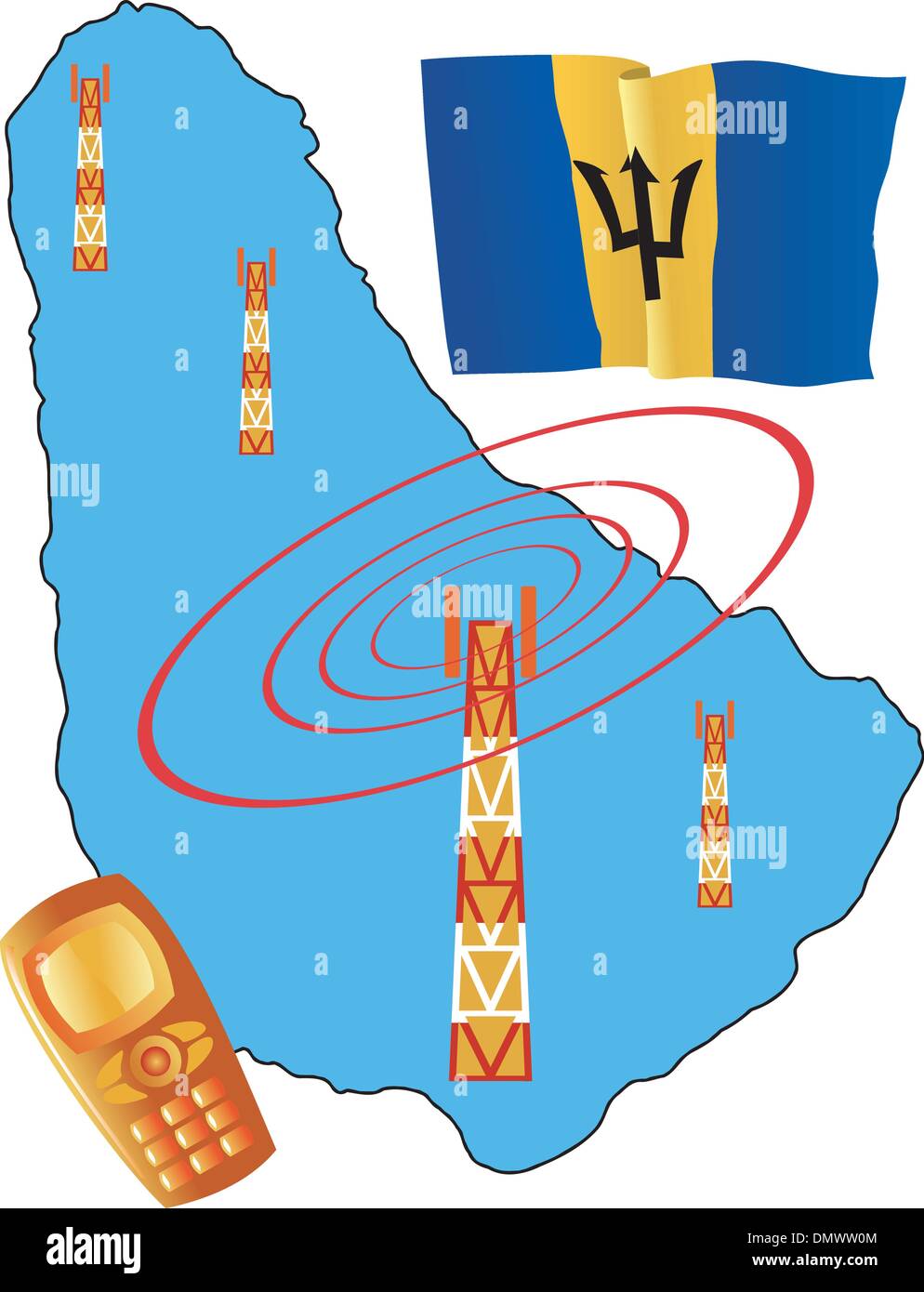 Barbados network Stock Vector Images - Alamy