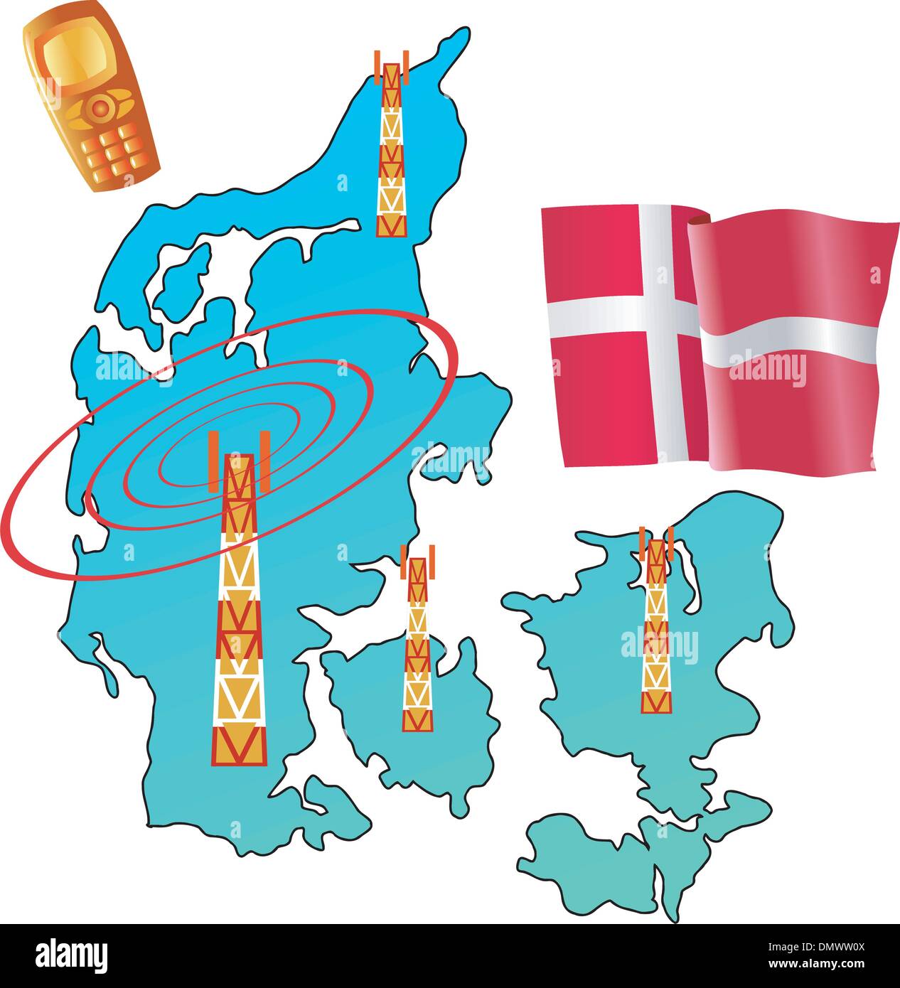 mobile connection of Denmark Stock Vector Image & Art - Alamy