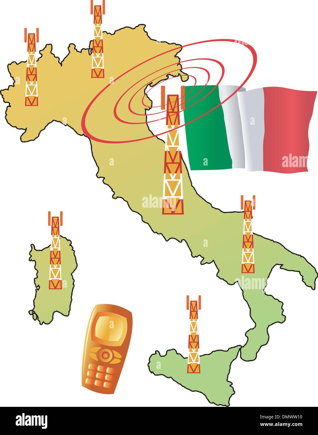 mobile connection of Italy Stock Vector Image & Art - Alamy