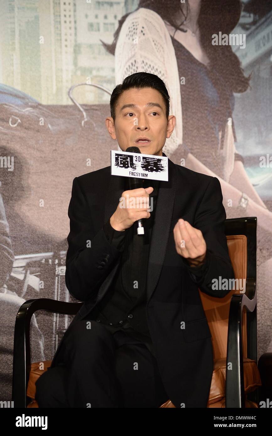 Taipei, China. 16th Dec, 2013. Cast member Andy Lau promotes film ...