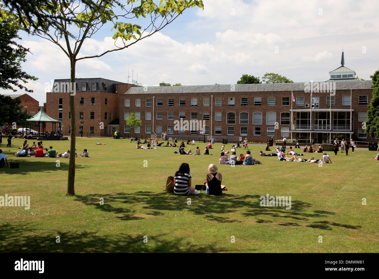 Llwyn Isaf, a green in the centre of Wrexham, overlooked by the ...