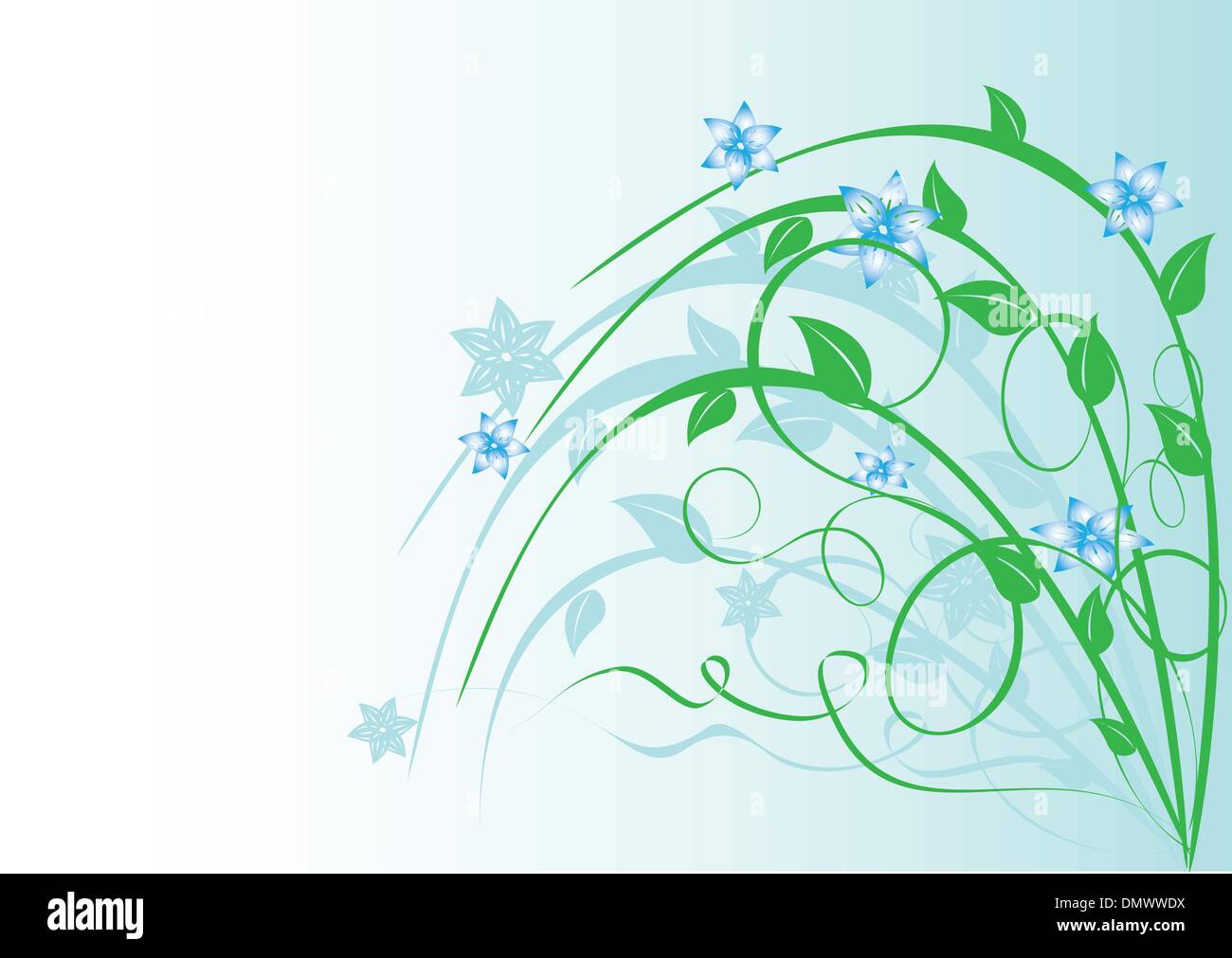 Blue light on leaves Stock Vector Images - Alamy