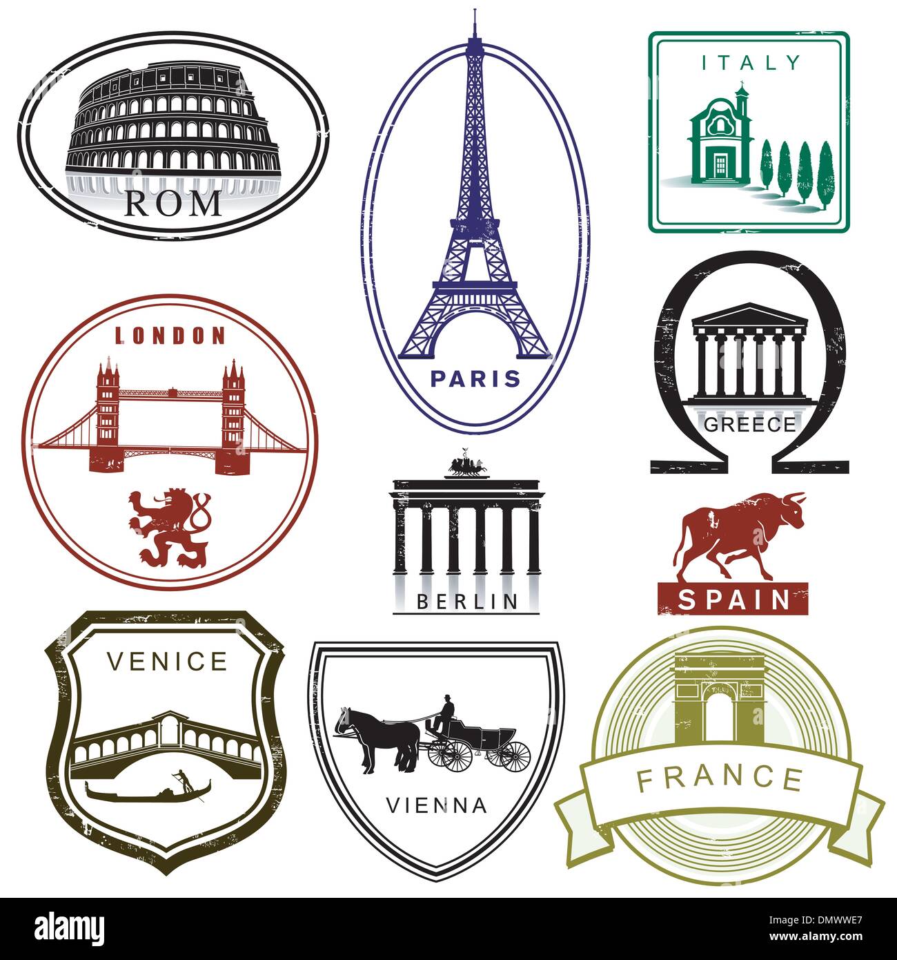 Passport stamps europe hi-res stock photography and images - Alamy